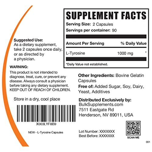 L-Tyrosine capsules for stress support