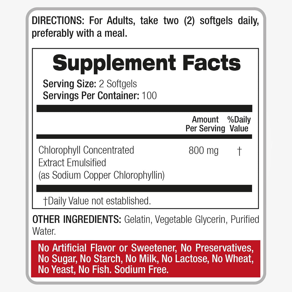 Lab chlorophyll for daily nutrition