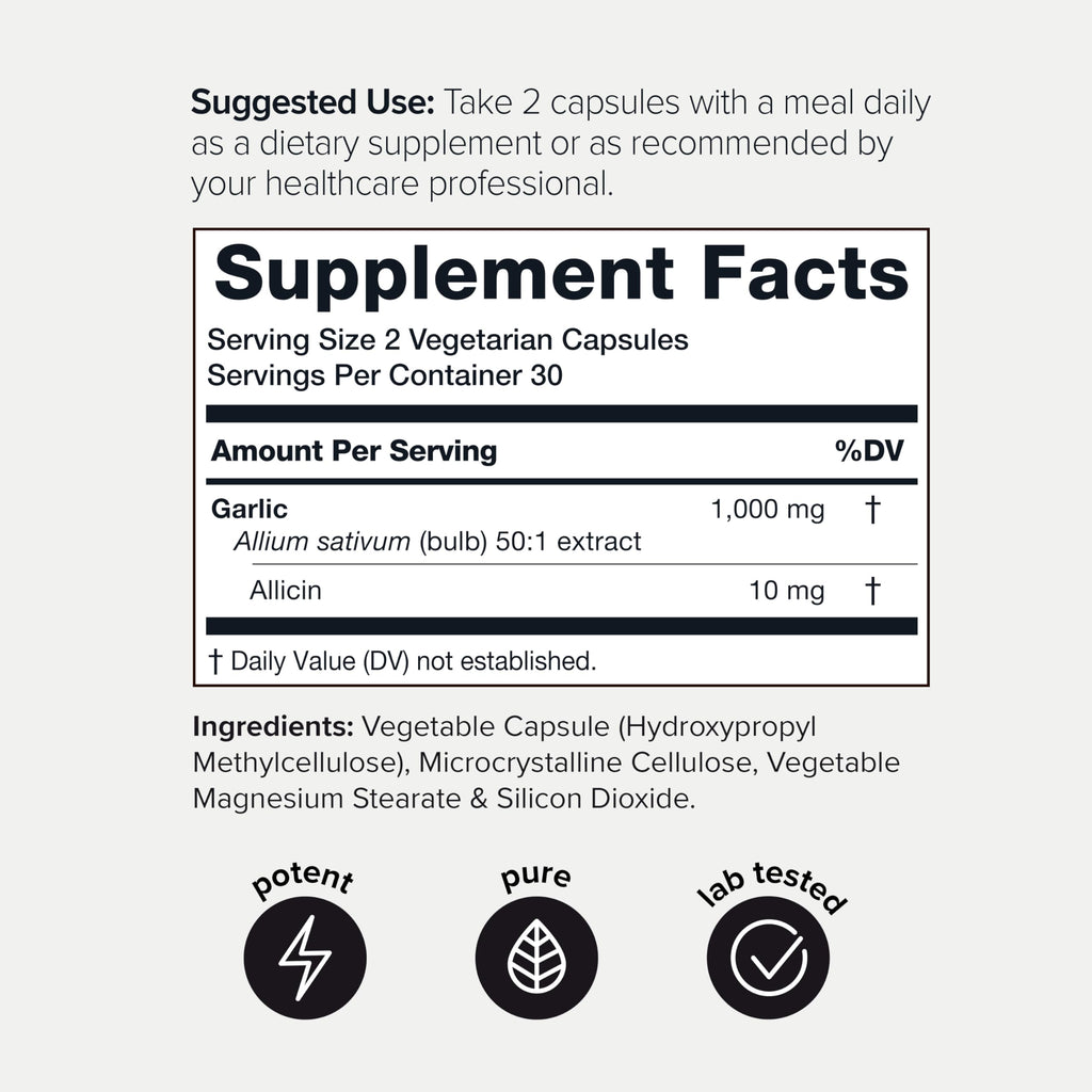 lab tested garlic supplements