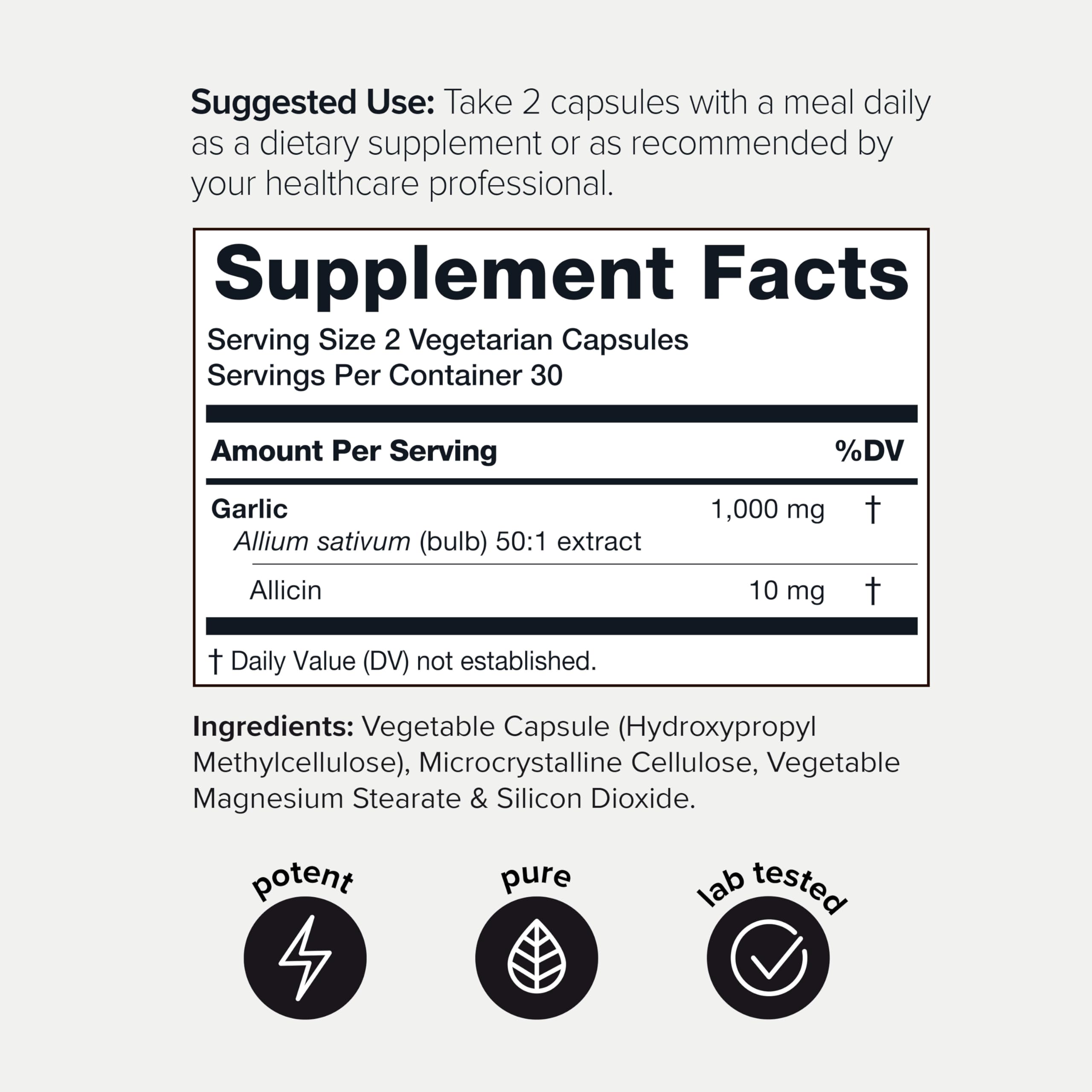 lab tested garlic supplements