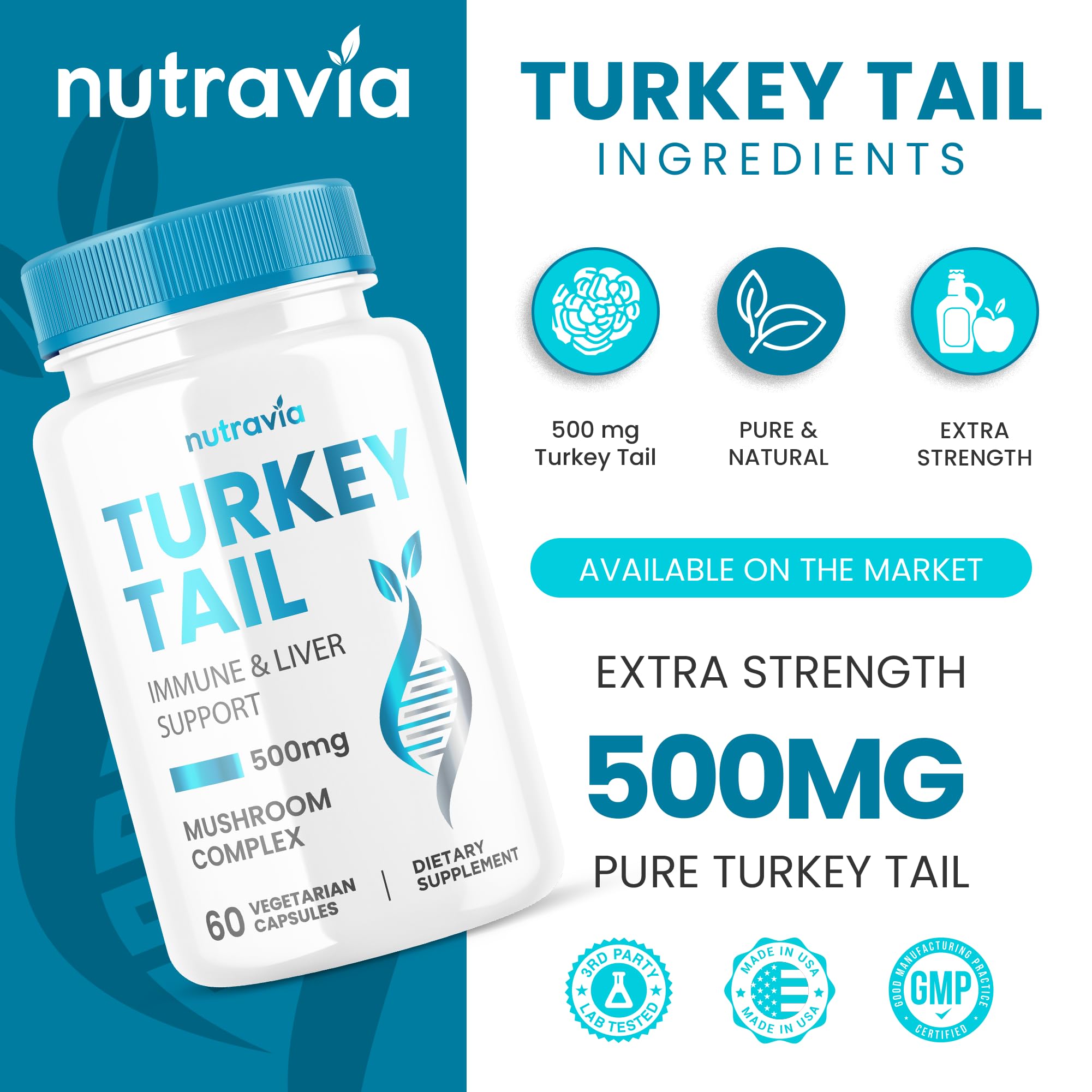 Lab tested Turkey Tail mushroom capsules