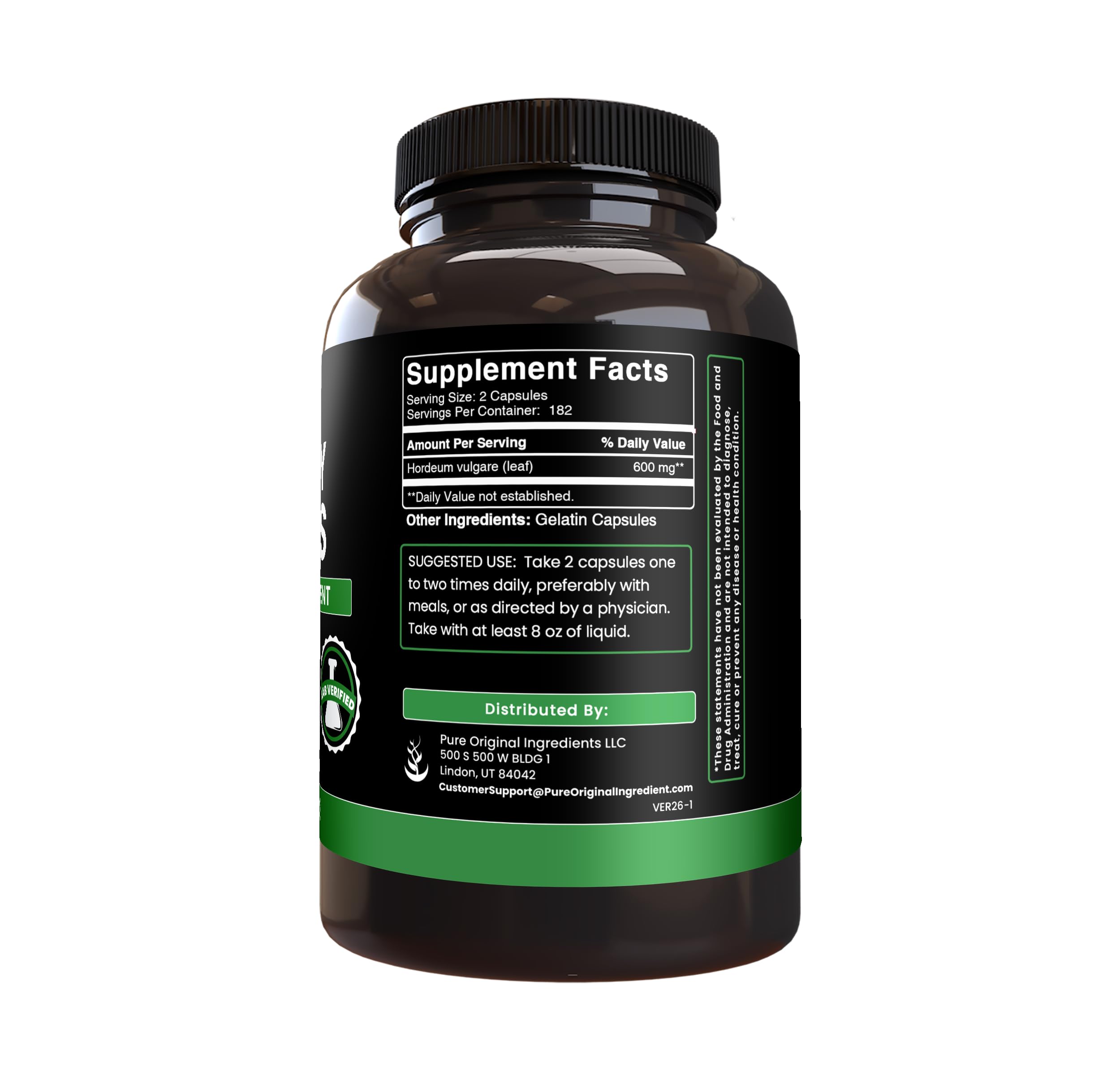 lab verified barley grass for health