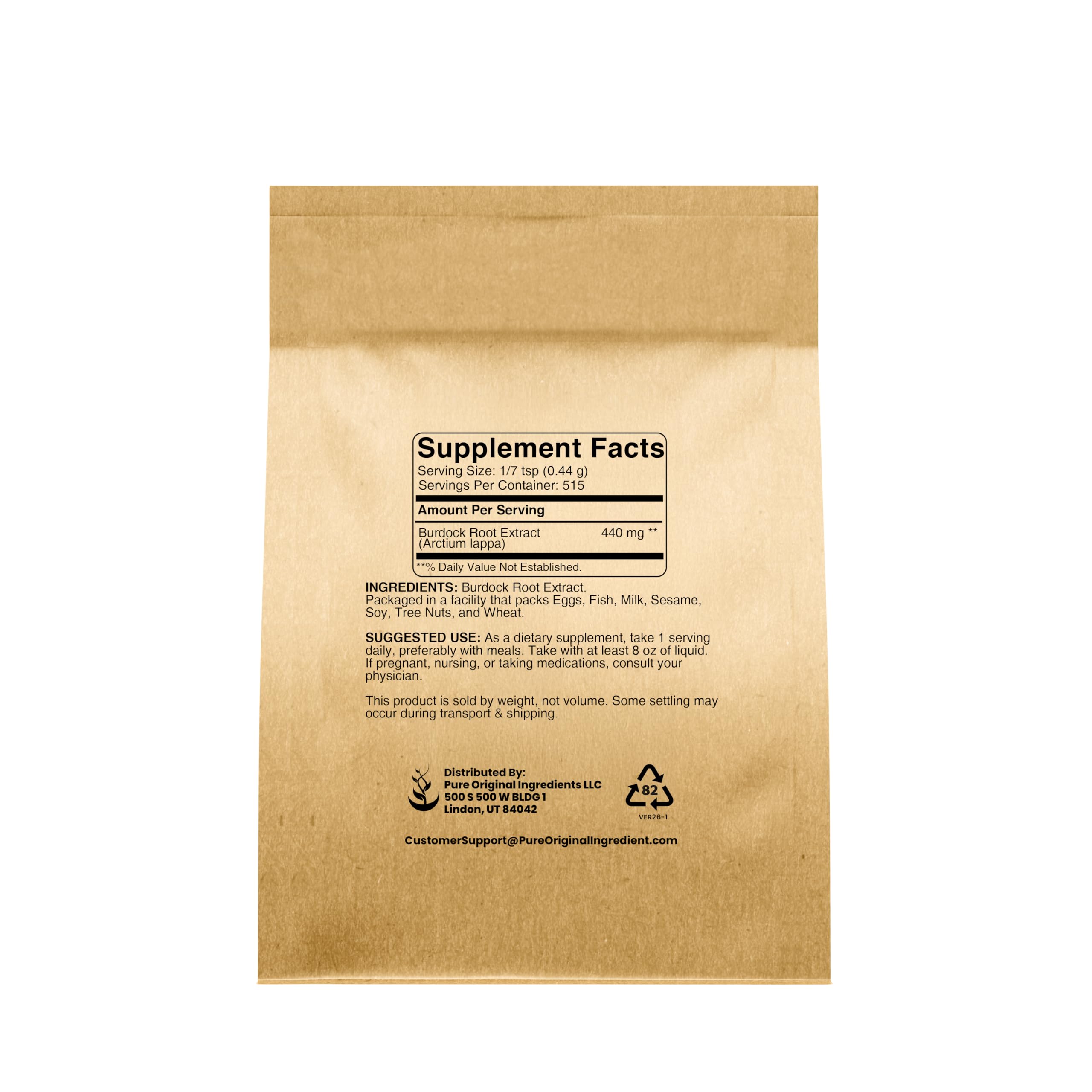 lab-verified burdock root extract