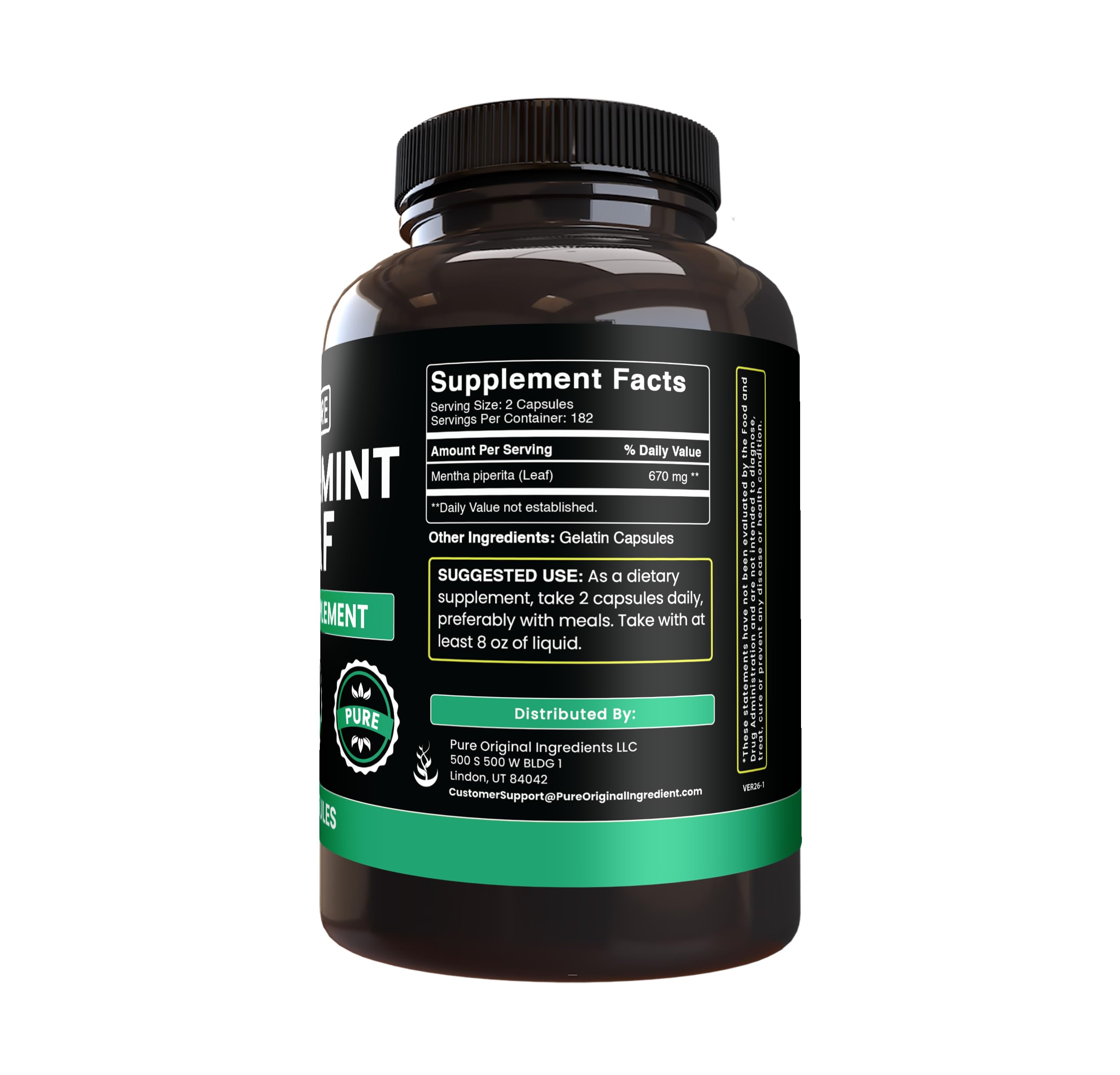 lab verified peppermint capsules