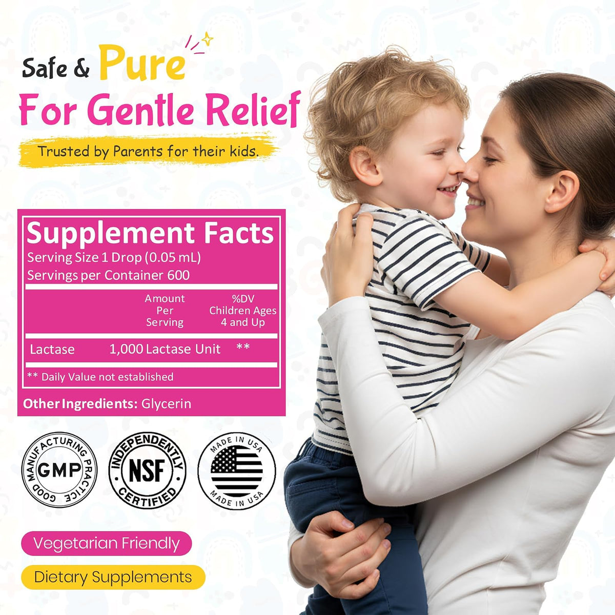Lactase drops for children’s tummy health