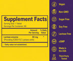 Lactase enzyme supplement for comfort