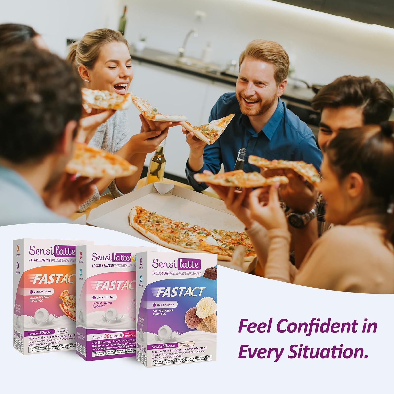 Lactase enzyme supplement for digestive relief