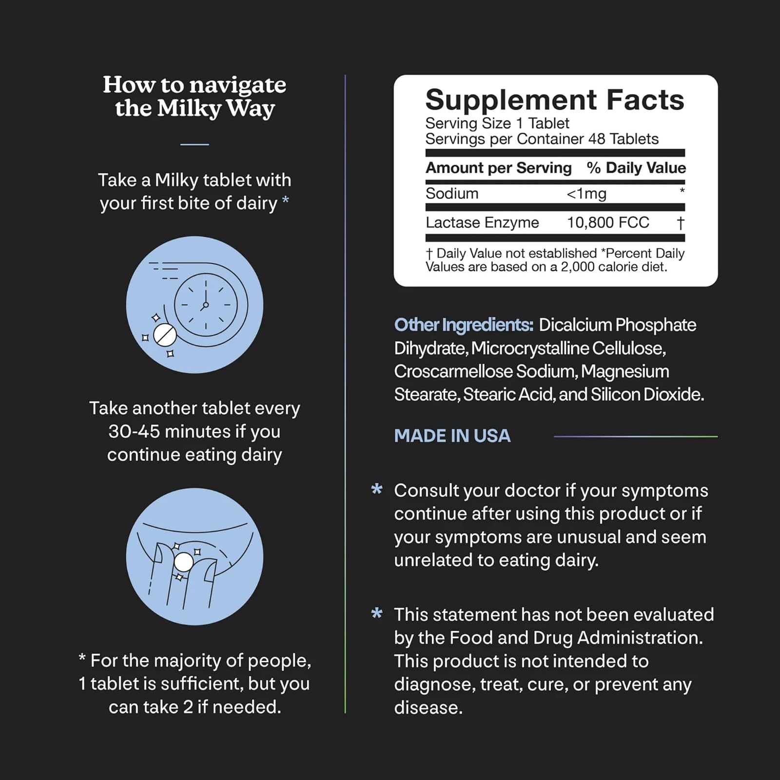 lactase tablets for comfortable dairy consumption