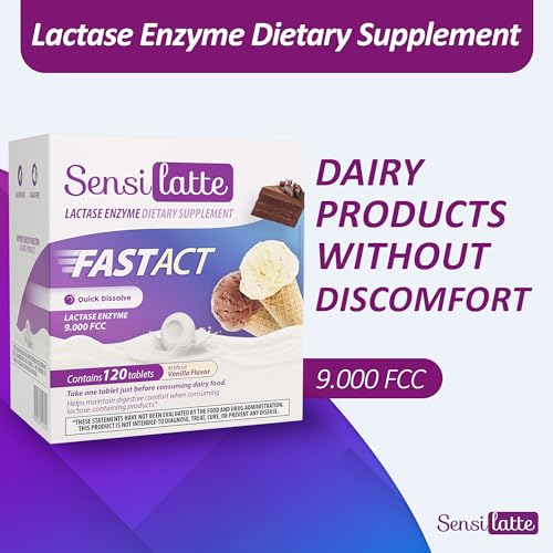 Lactase tablets for easy lactose digestion