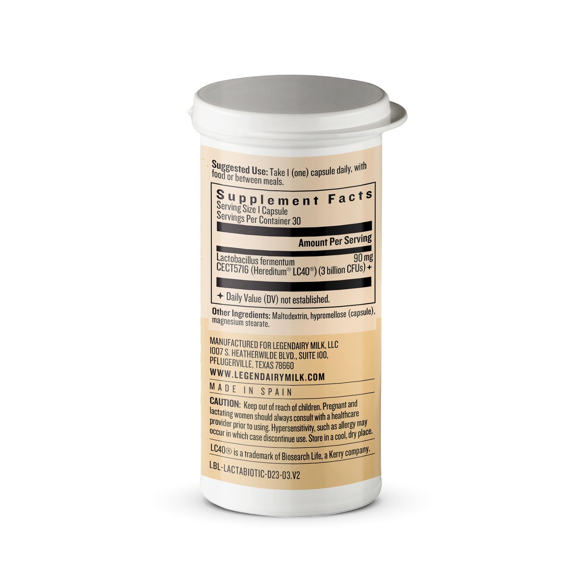 Lactation supplement with probiotics