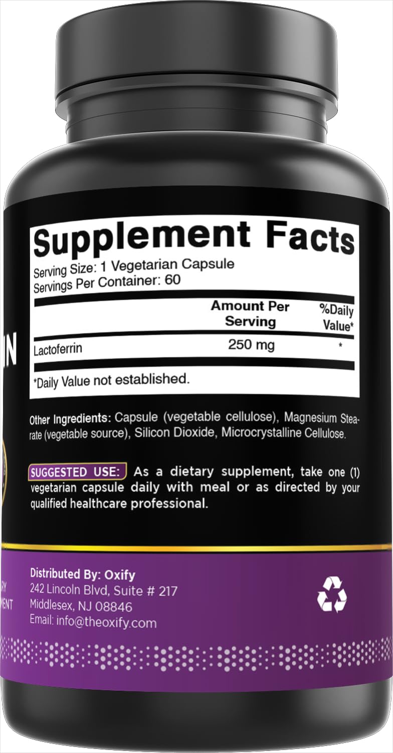 Lactoferrin capsules for energy boost