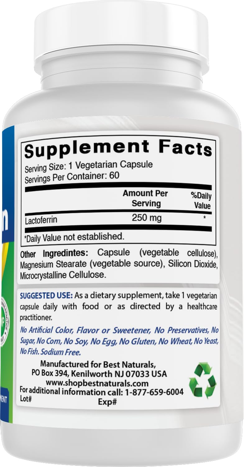 Lactoferrin capsules for kids' nutrition