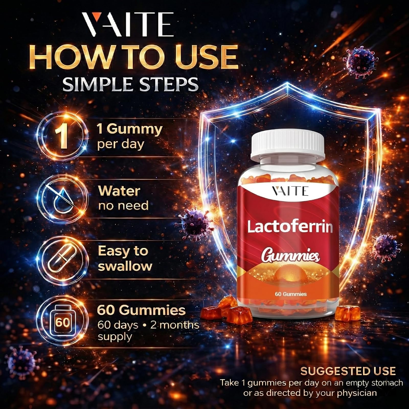 Lactoferrin gummies support gut health