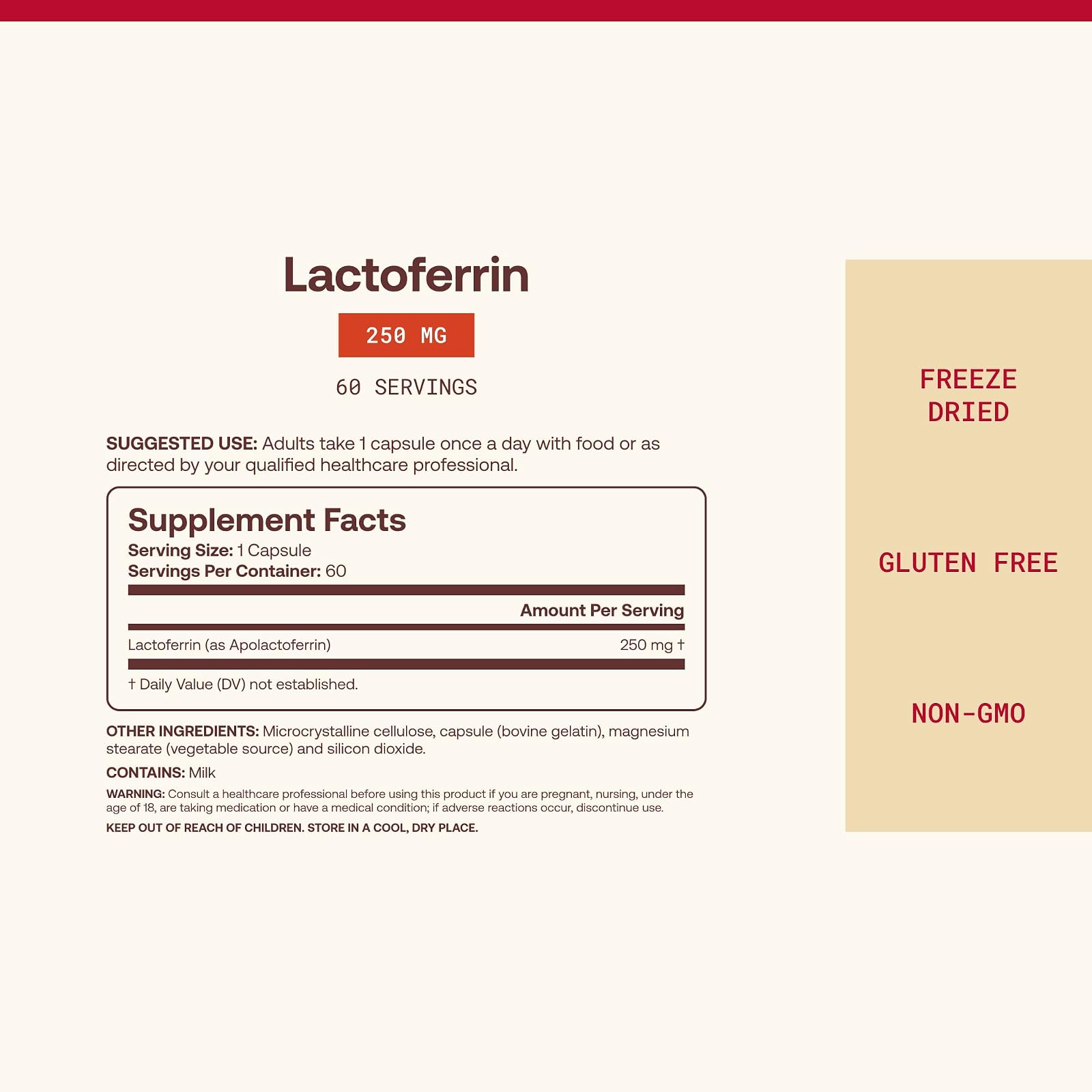 Lactoferrin multivitamin for digestive support
