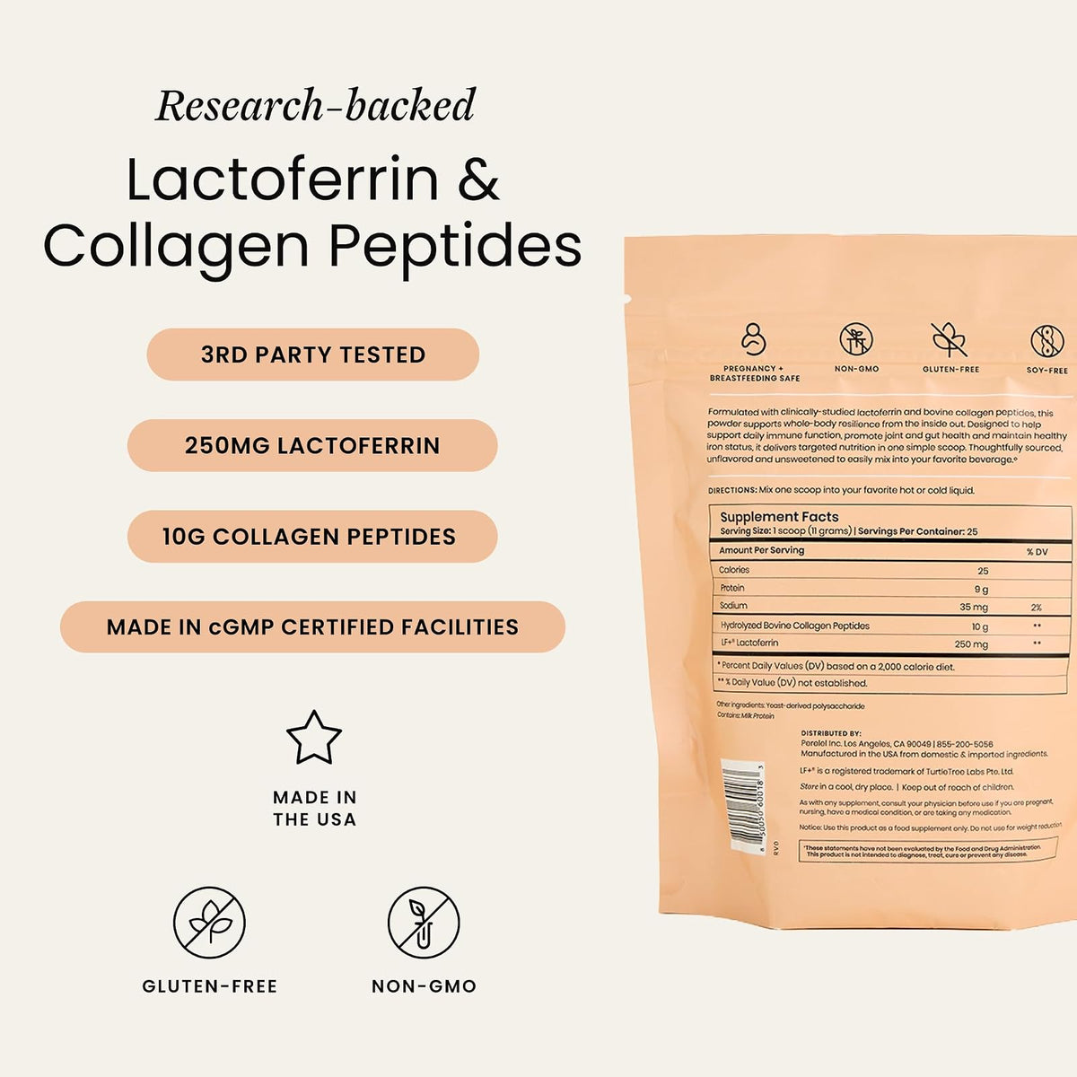 Lactoferrin powder for healthy skin