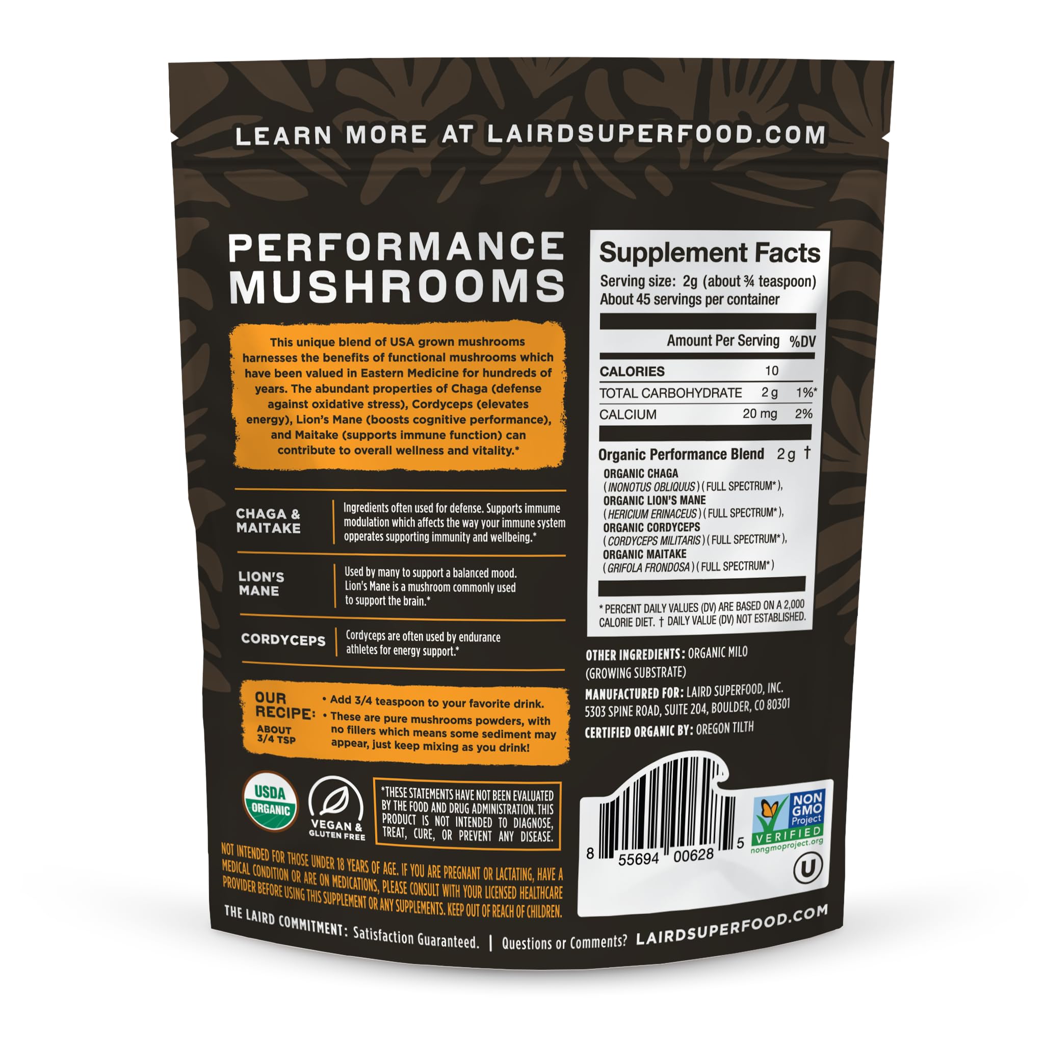 Laird Superfood performance mushrooms