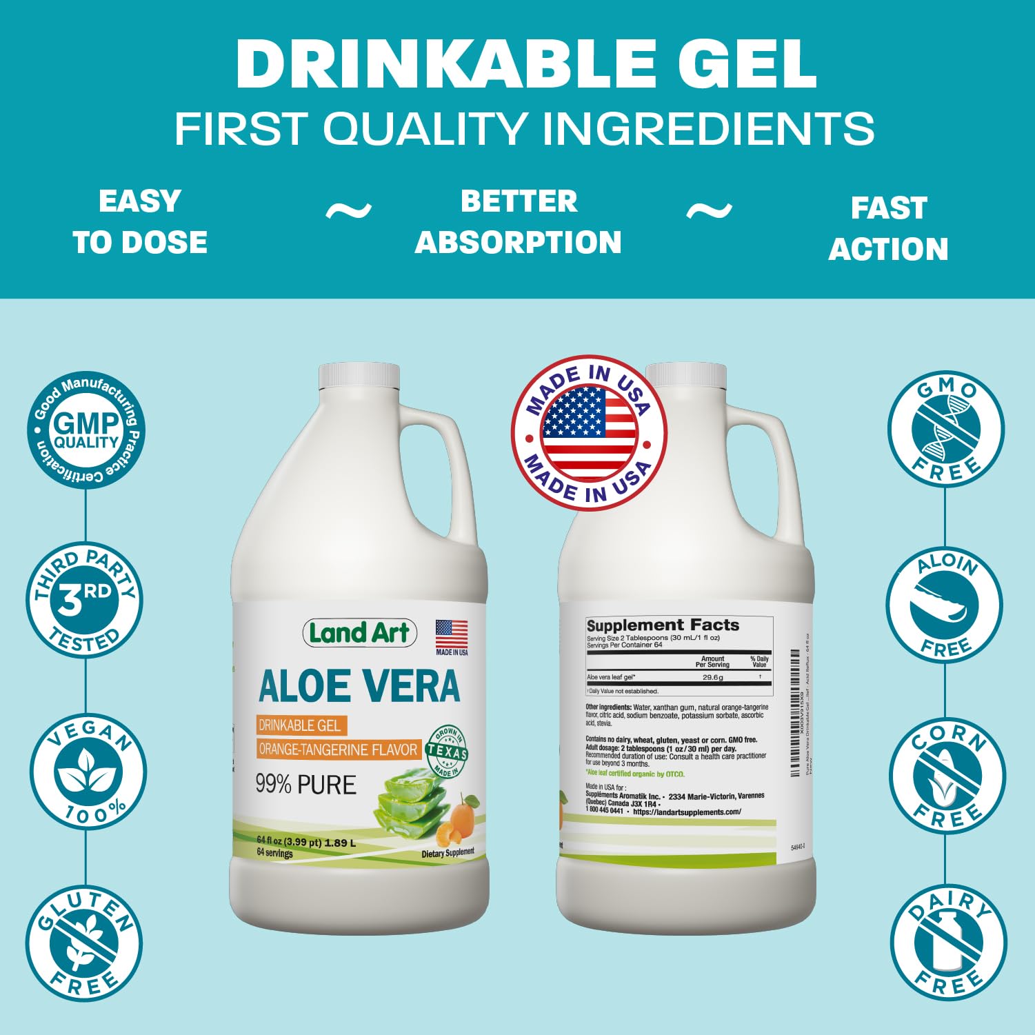 Land Art aloe vera gel benefits