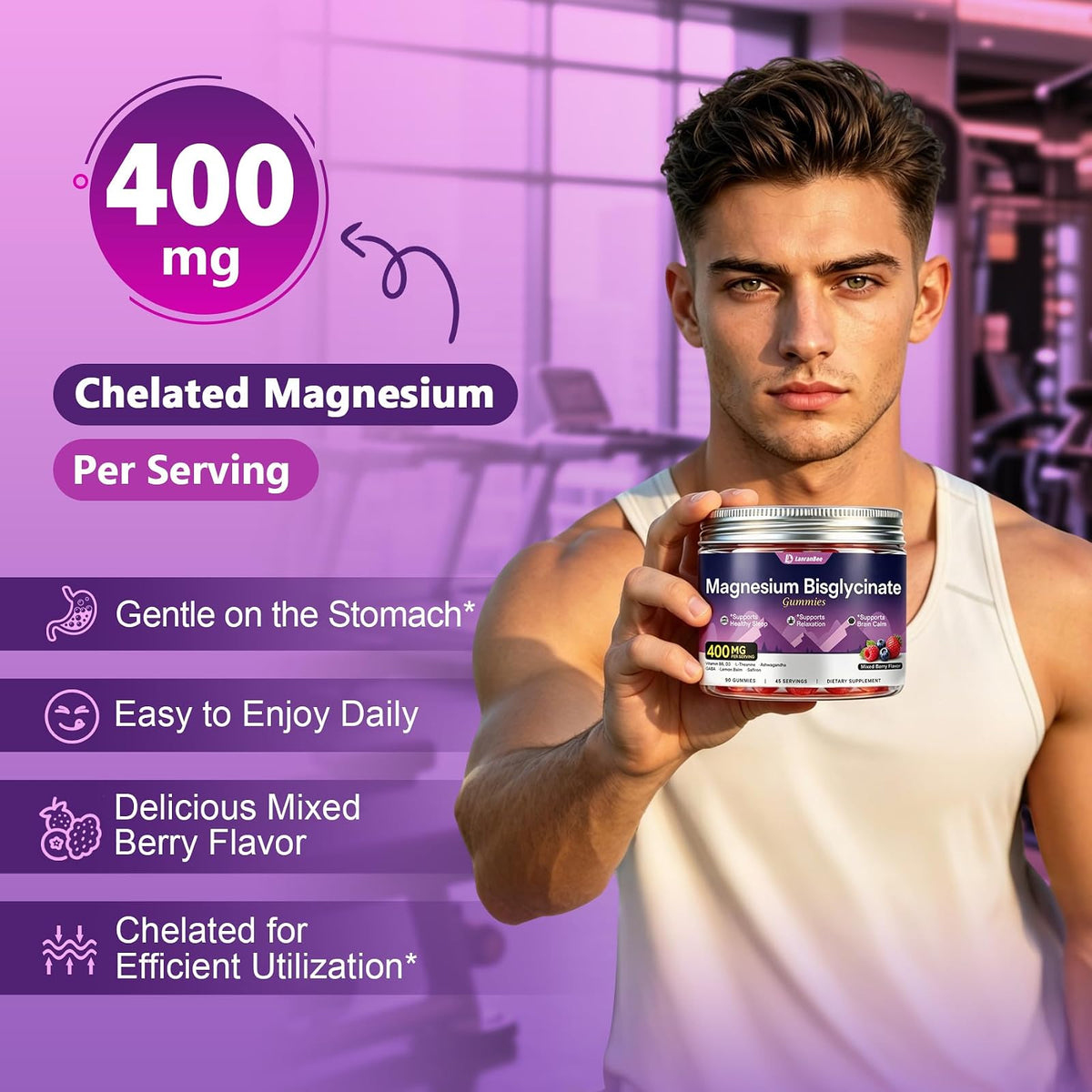 LanranBee magnesium gummies for muscle support