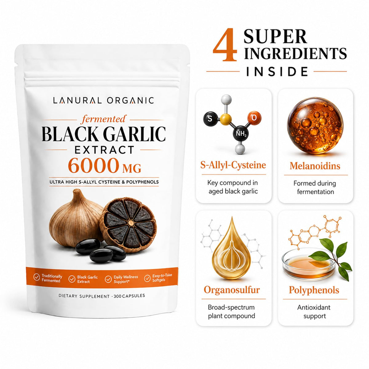 Lanural garlic extract for digestion