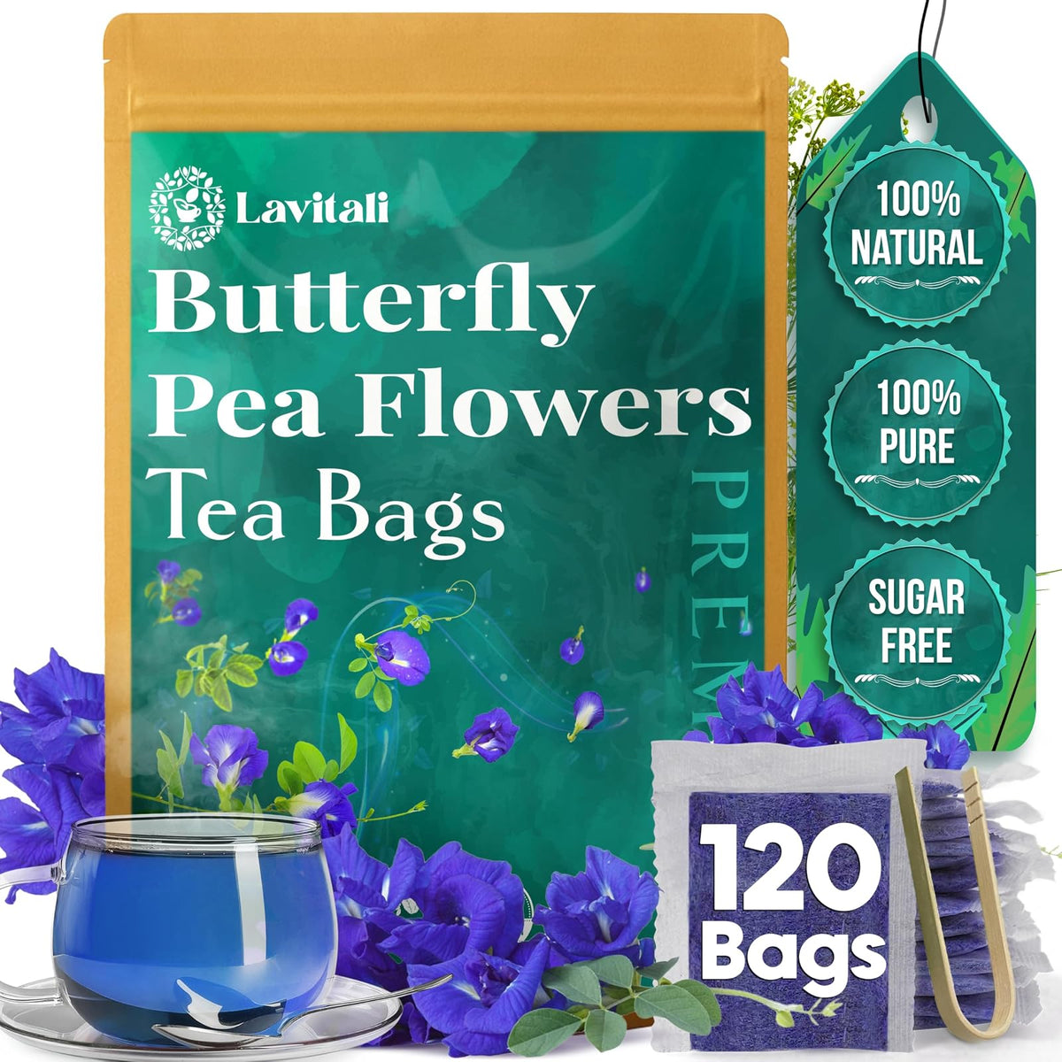 Lavitali butterfly pea flower tea bags