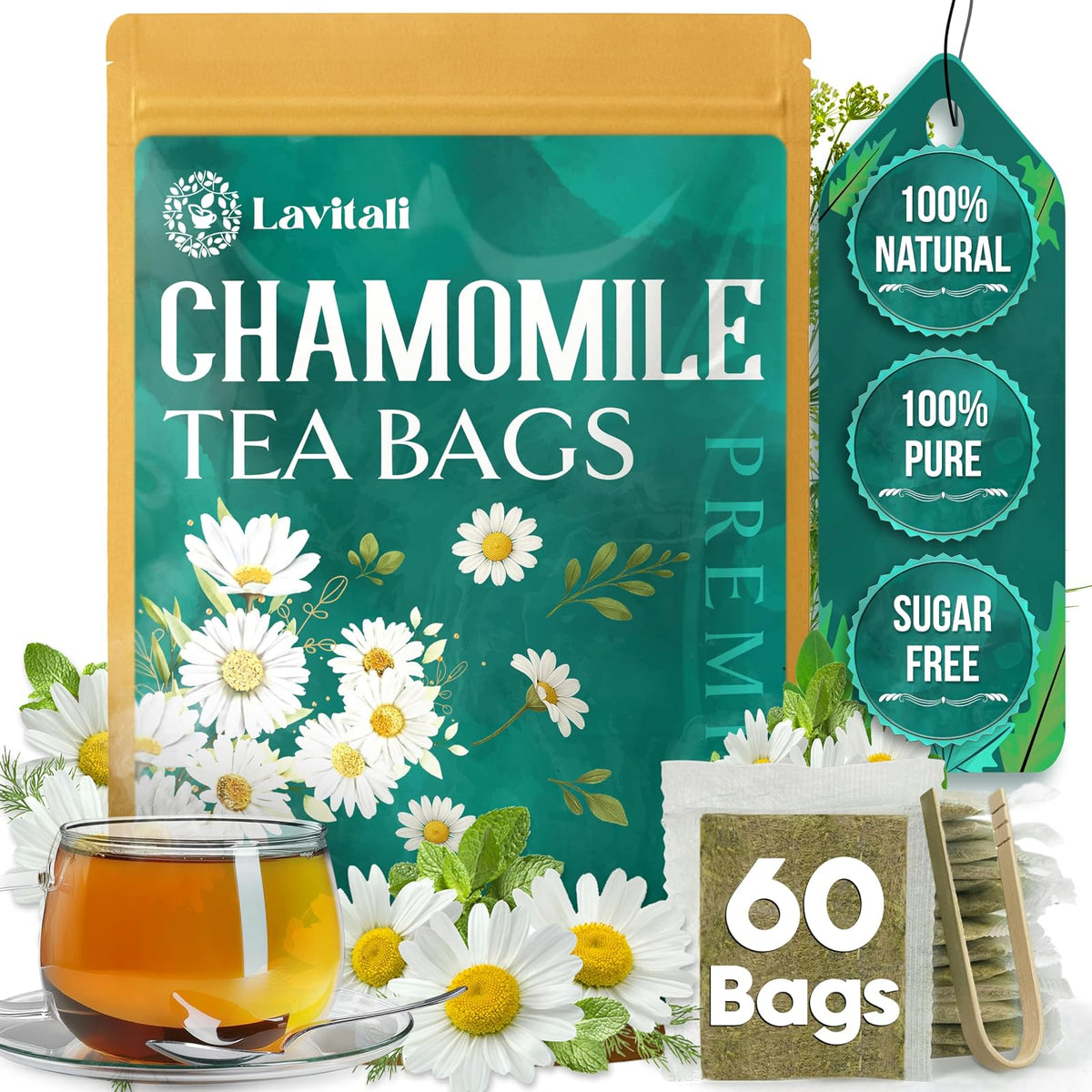 Lavitali chamomile flower tea bags