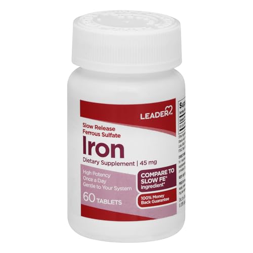 Leader Iron 45 mg supplement tablets