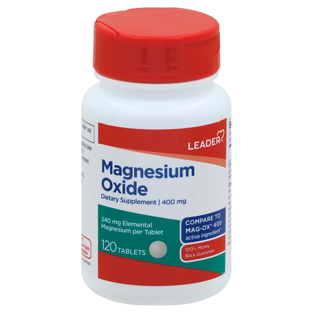 Leader Magnesium Oxide supplement tablets