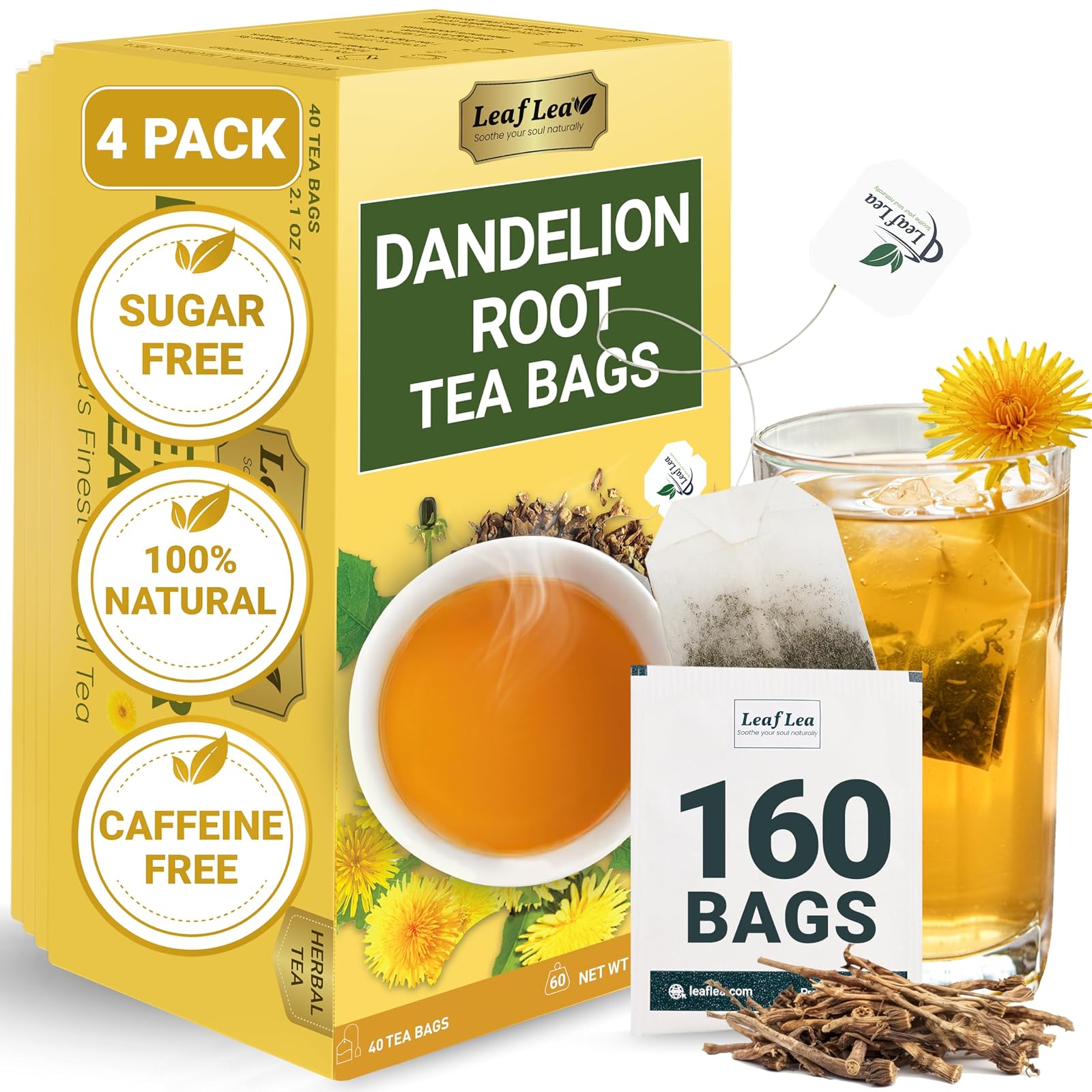 LeafLea dandelion root herbal tea