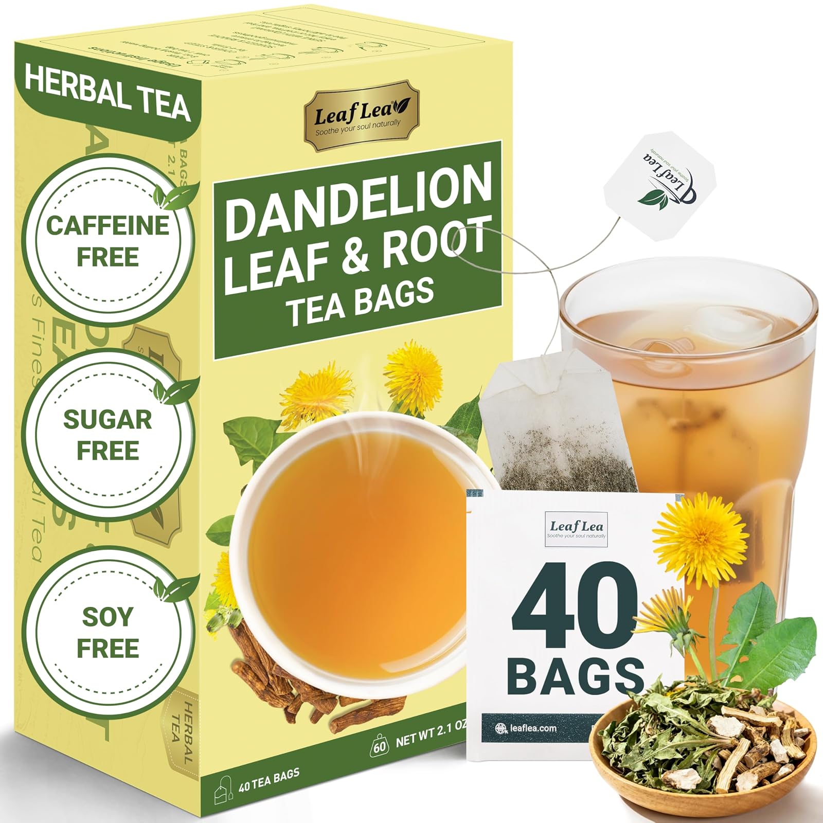 LeafLea dandelion root tea bags