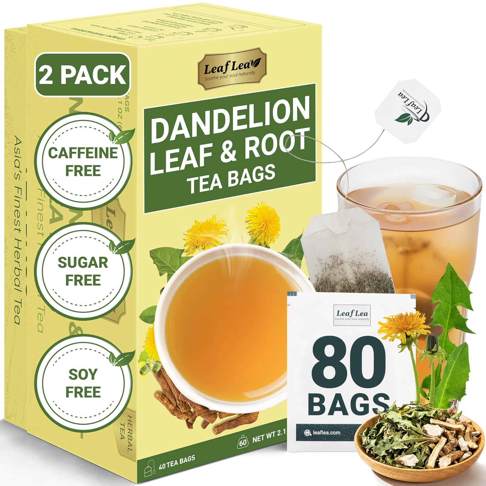 LeafLea dandelion root tea bags