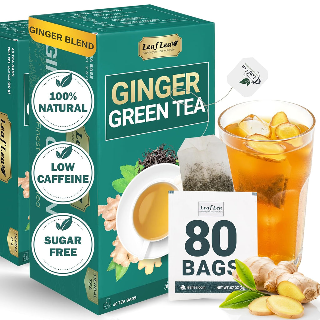 LeafLea ginger green tea bags