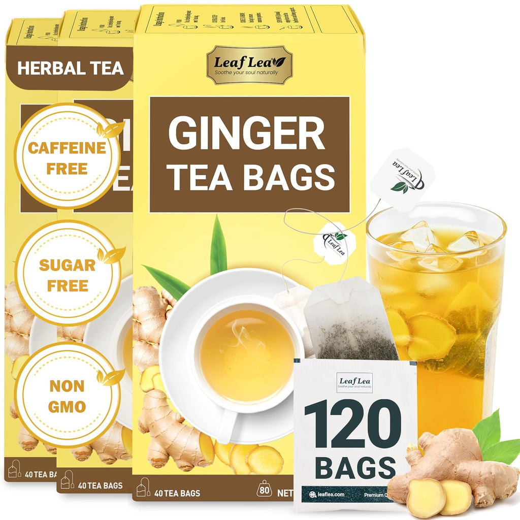LeafLea ginger tea bags for wellness