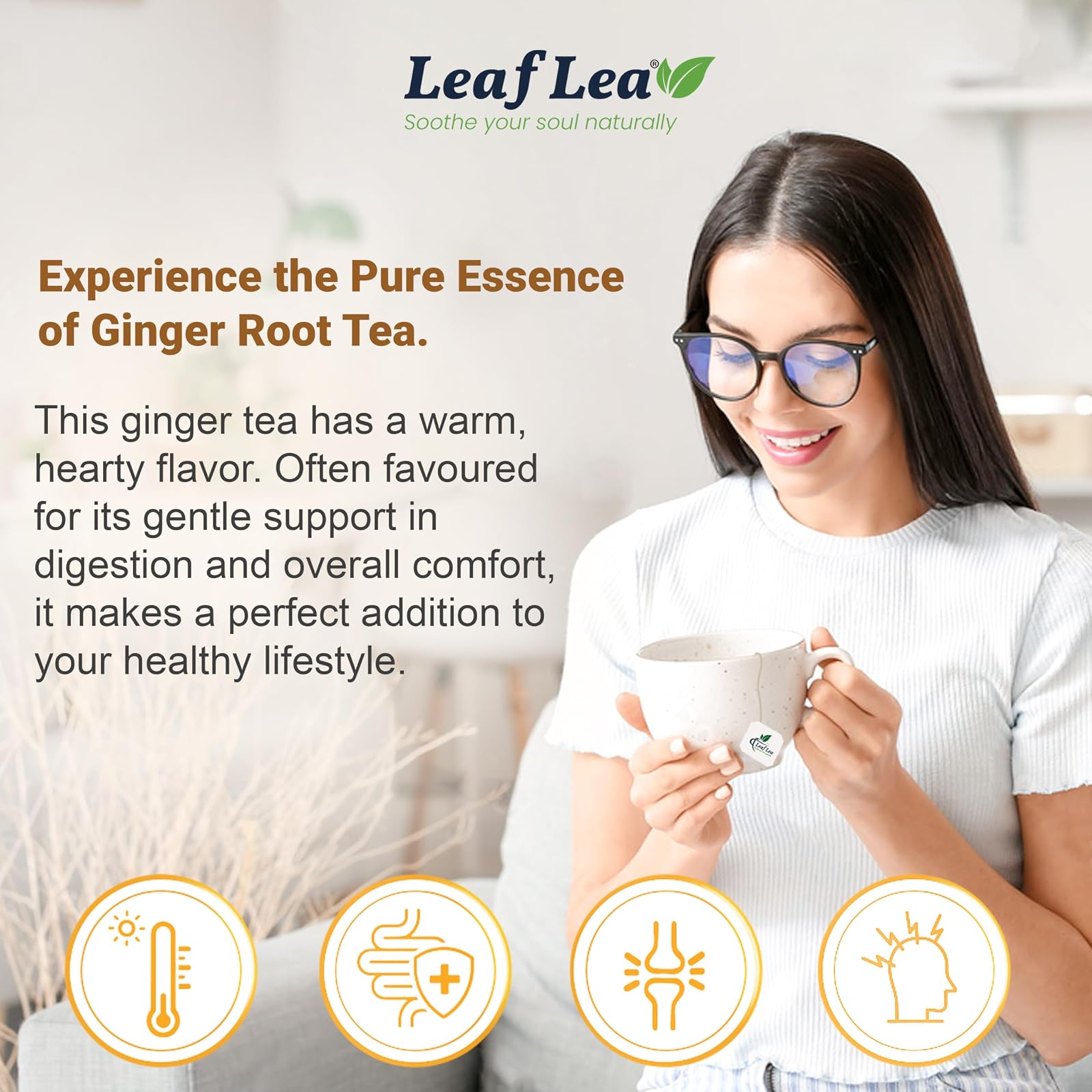 LeafLea ginger tea for cold relief