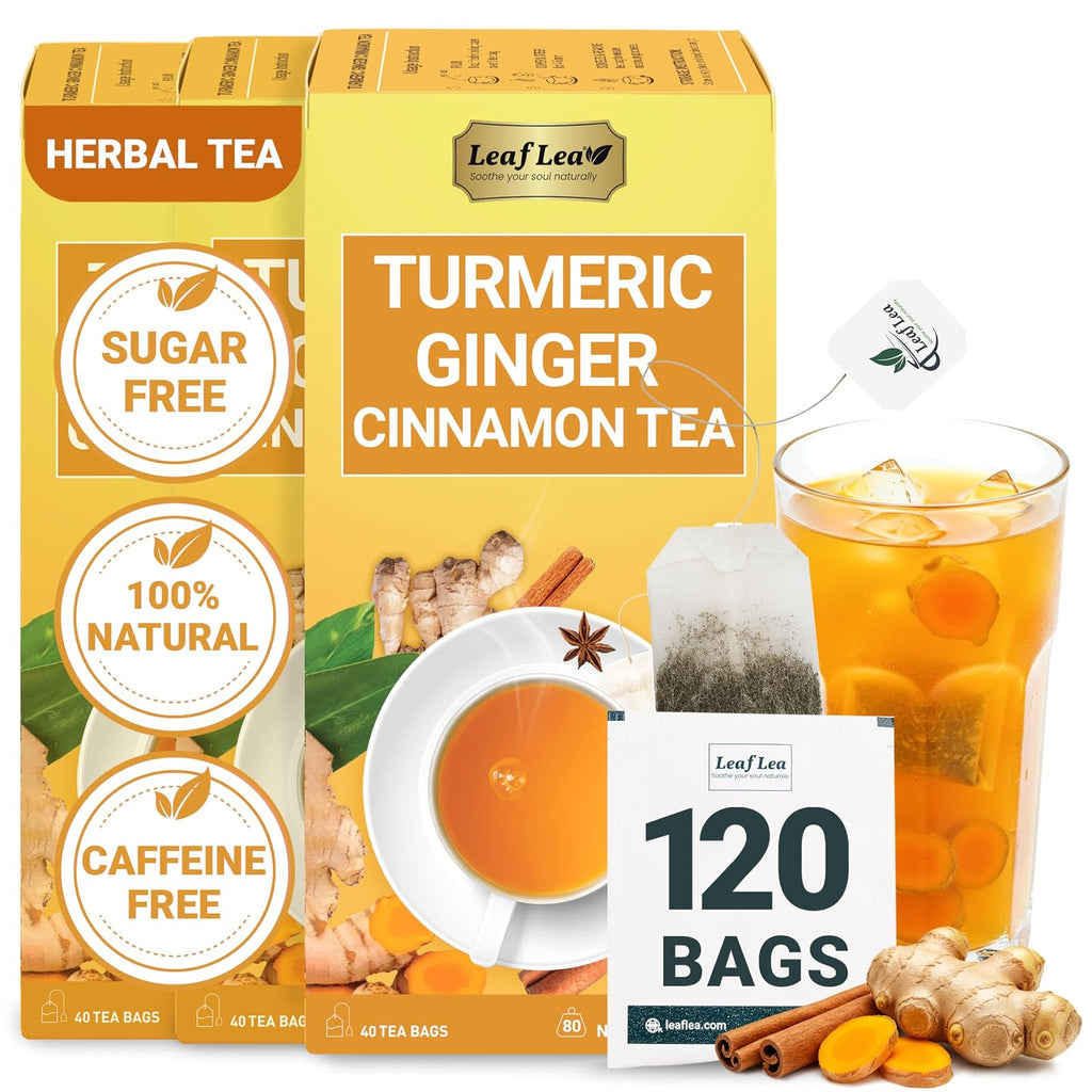 LeafLea ginger turmeric herbal tea bags