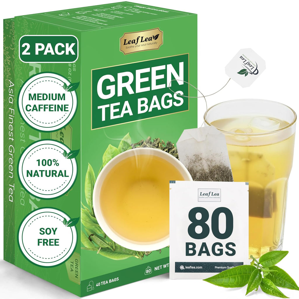 LeafLea green tea bags for energy