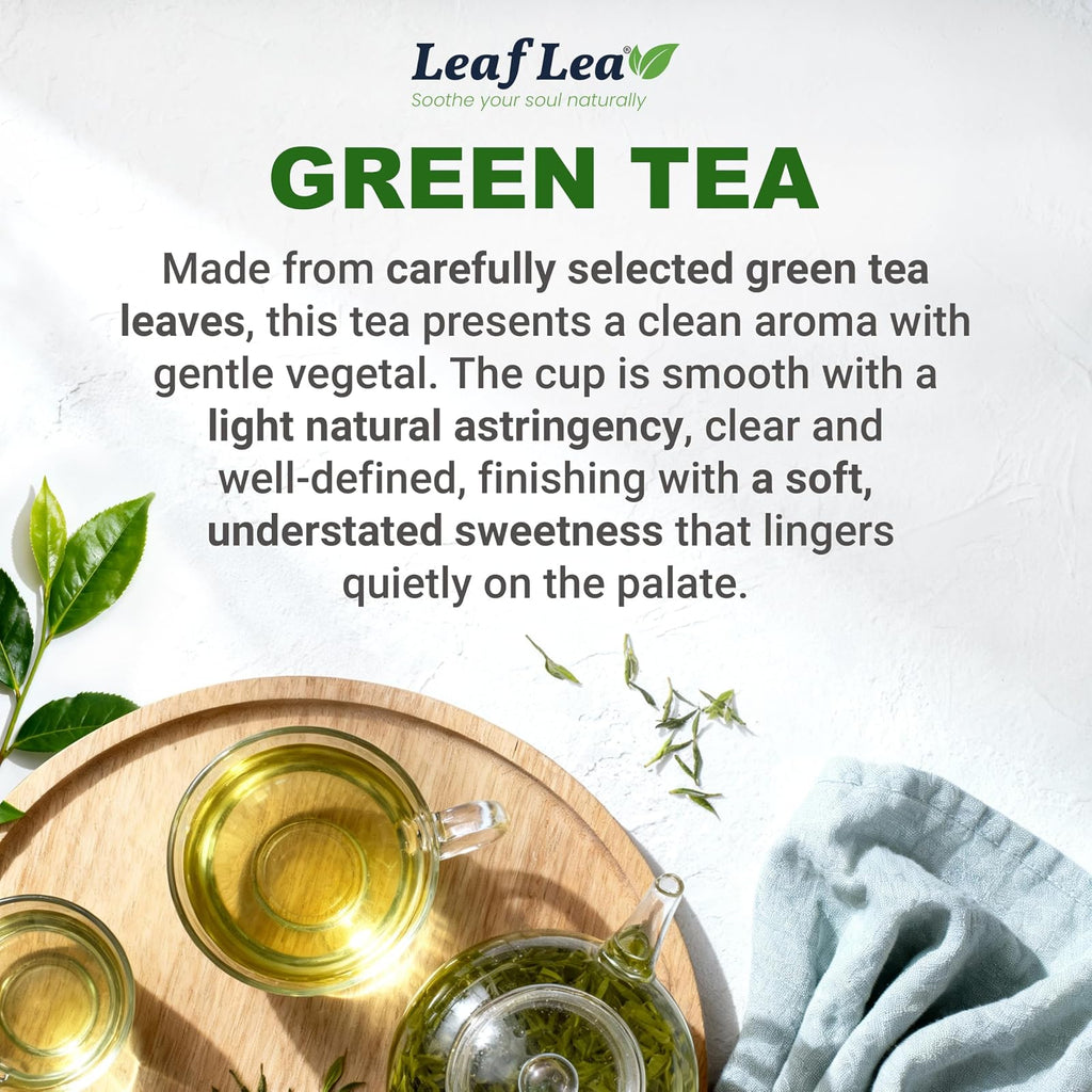 LeafLea green tea bags for wellness