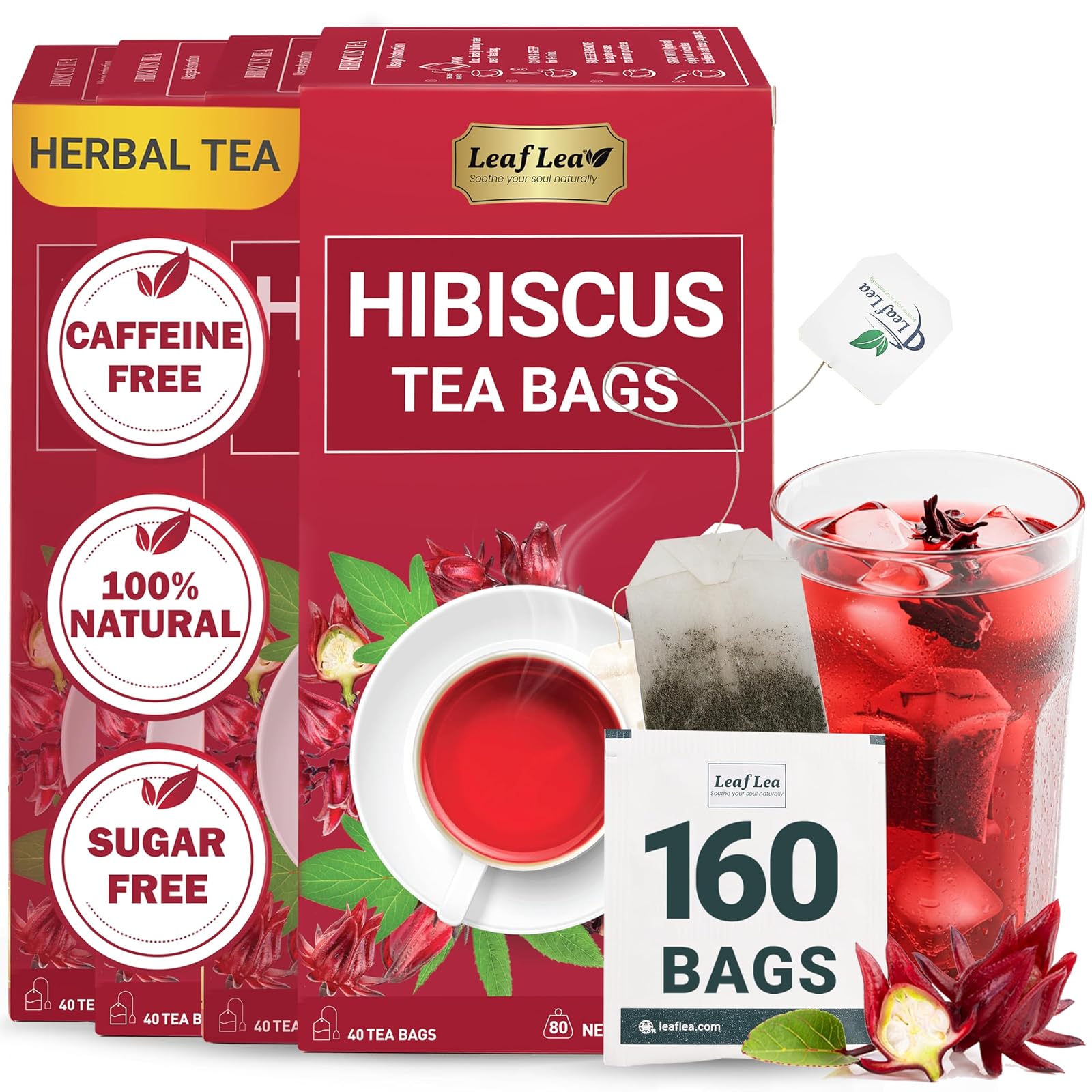 LeafLea hibiscus tea bags 160 count