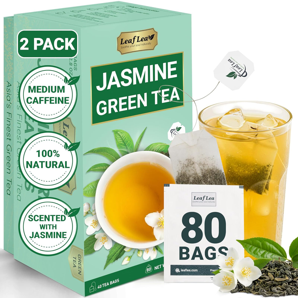 LeafLea jasmine green tea bags