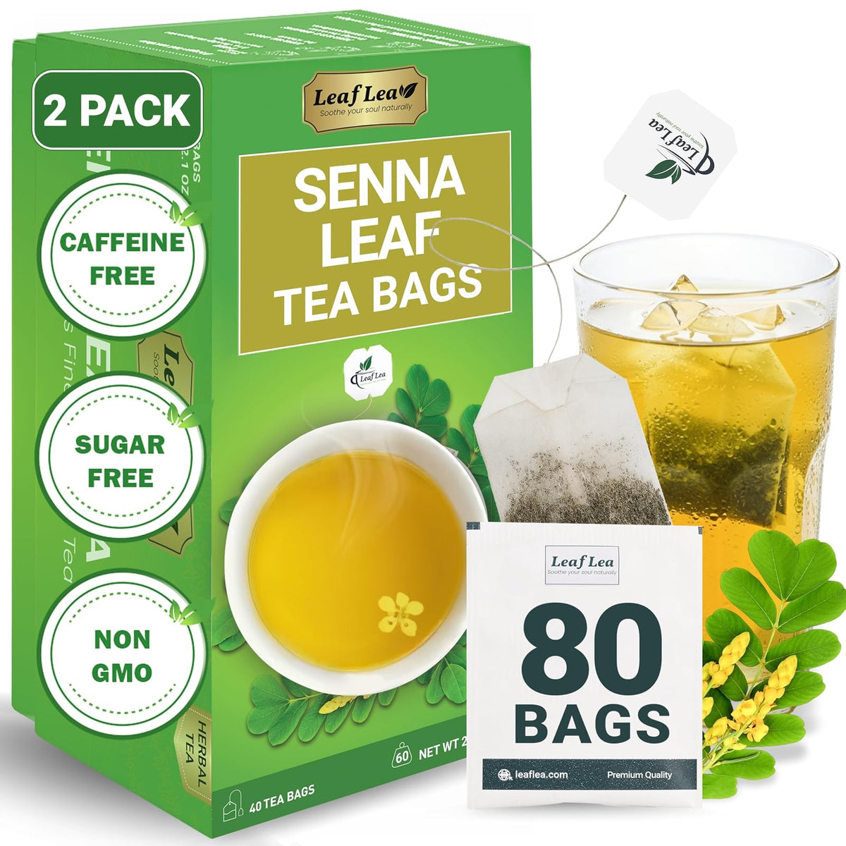 LeafLea senna tea bags for detox