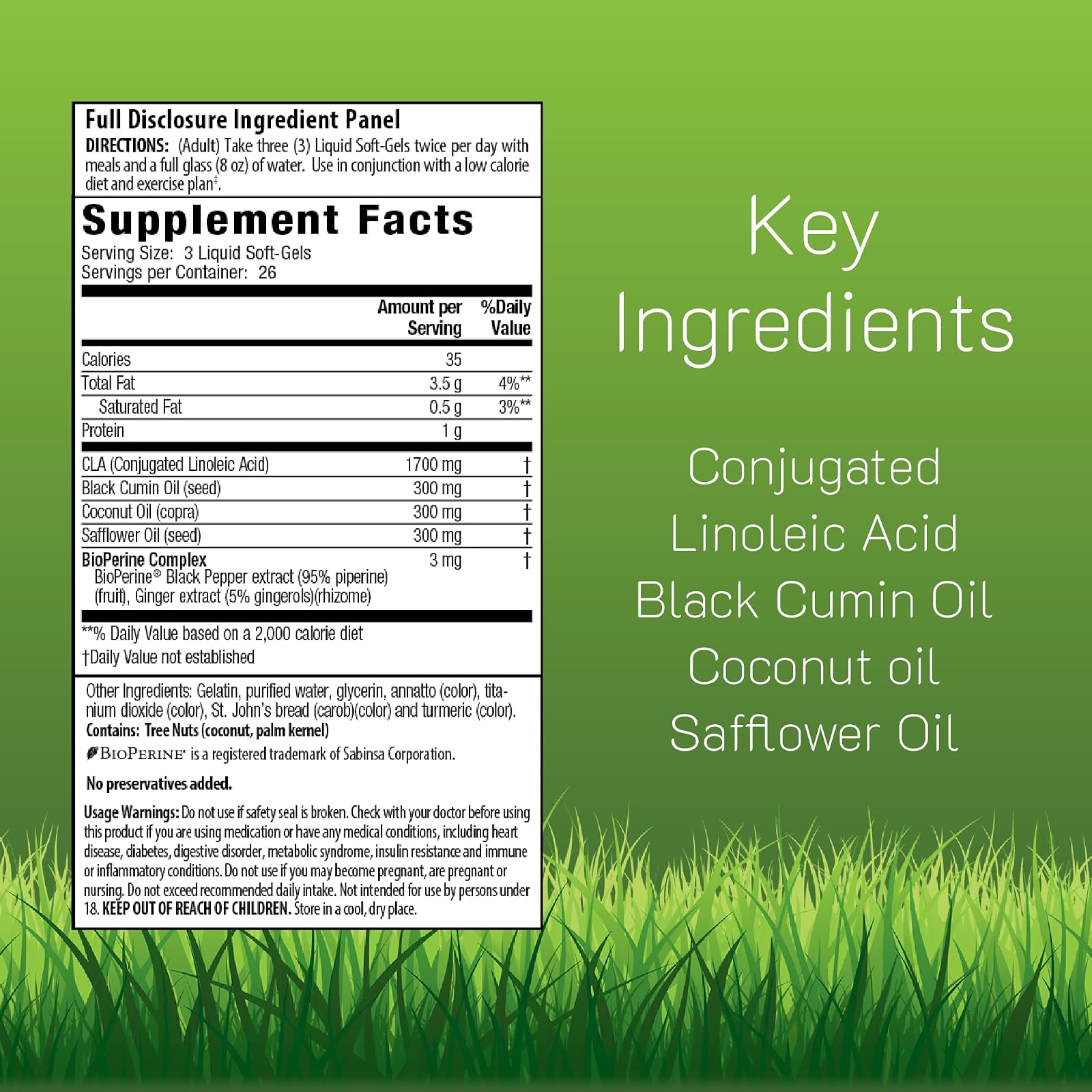 Lean body support with CLA softgels