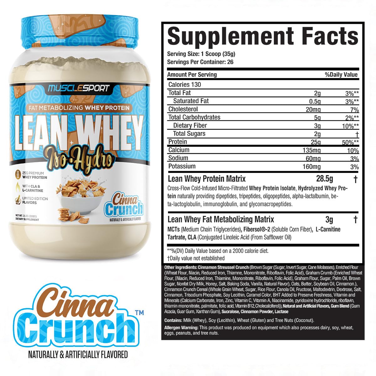 Lean whey protein for muscle recovery