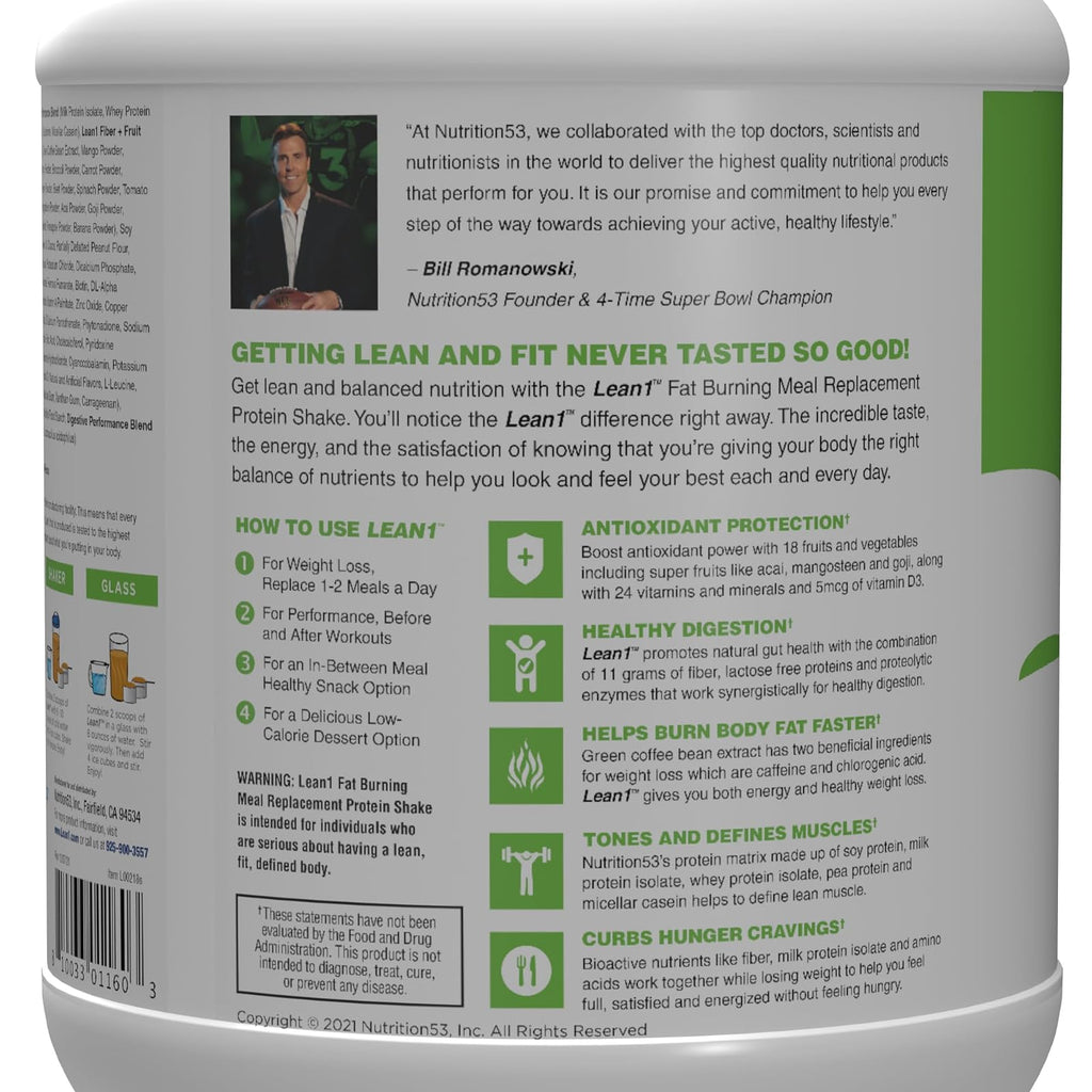 Lean1 protein powder with natural ingredients