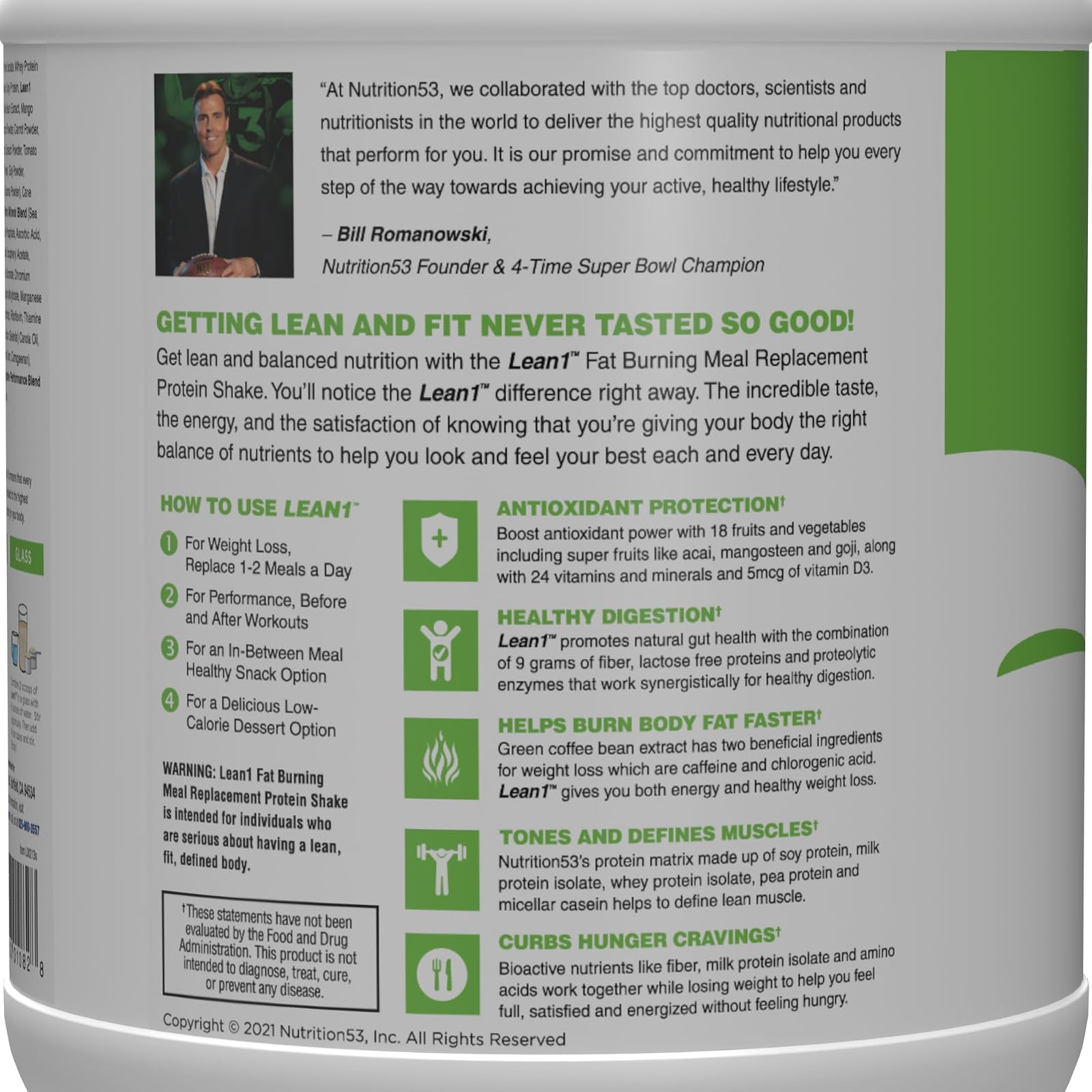 Lean1 protein shake for meal prep