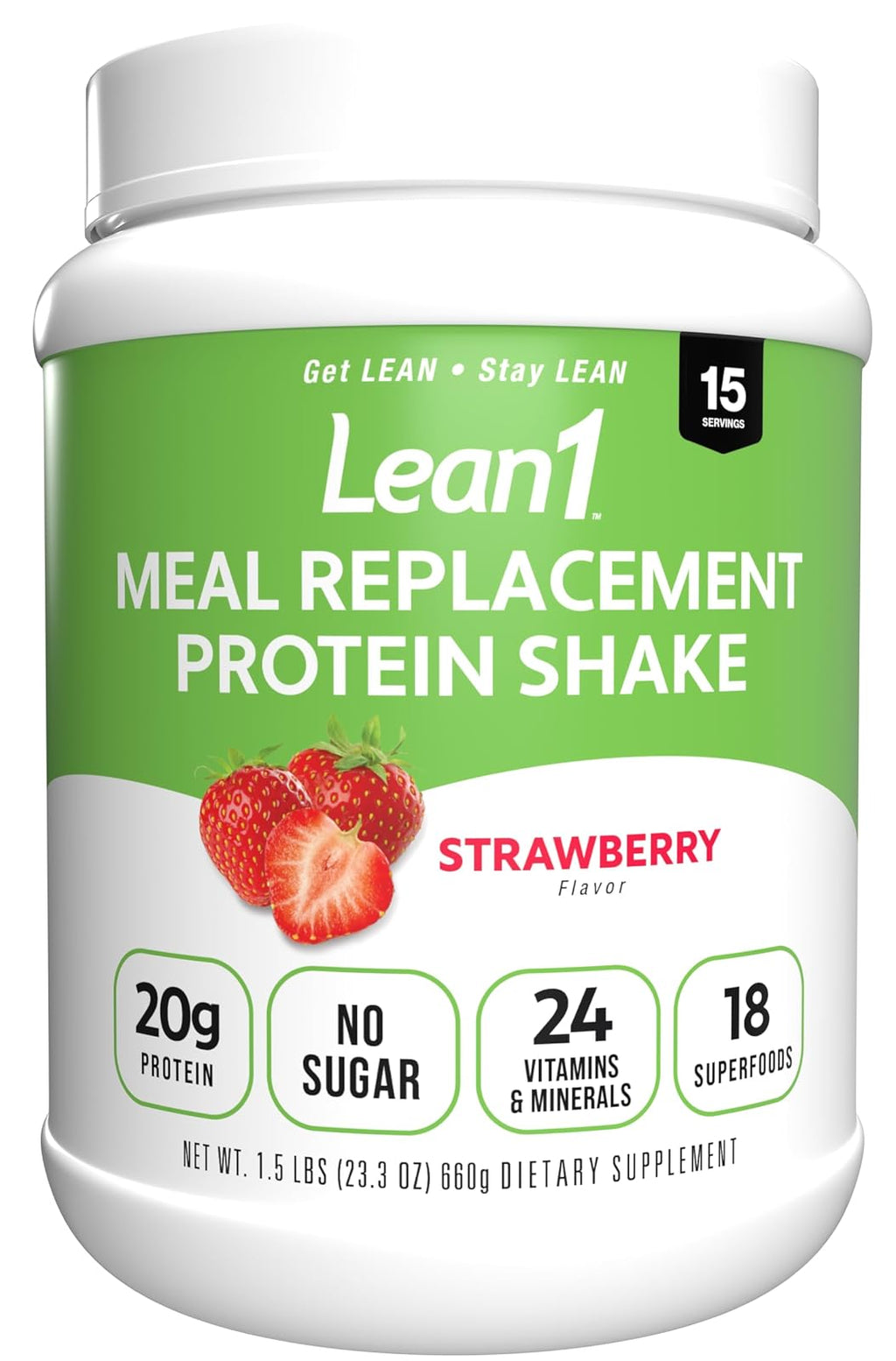 Lean1 strawberry meal replacement shake