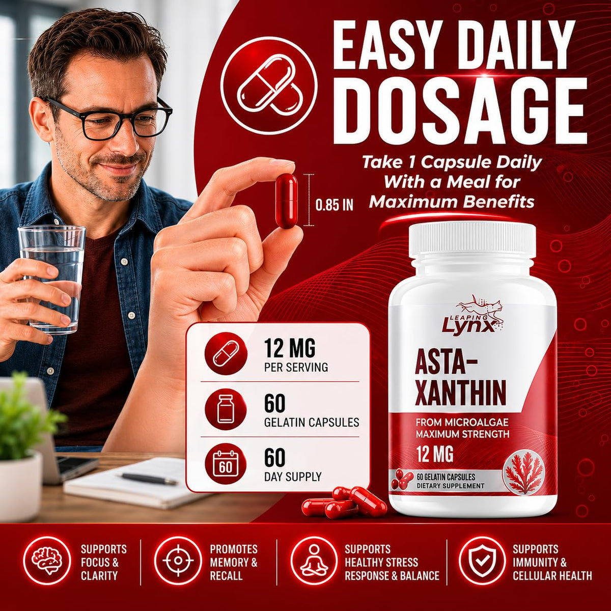Leaping Lynx 12 mg astaxanthin dosage