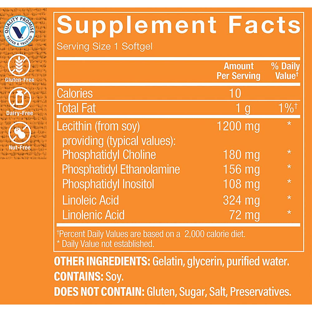 Lecithin softgels for brain support