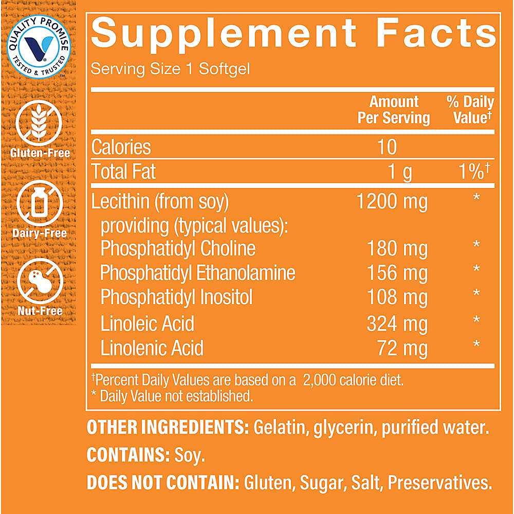Lecithin softgels support brain health
