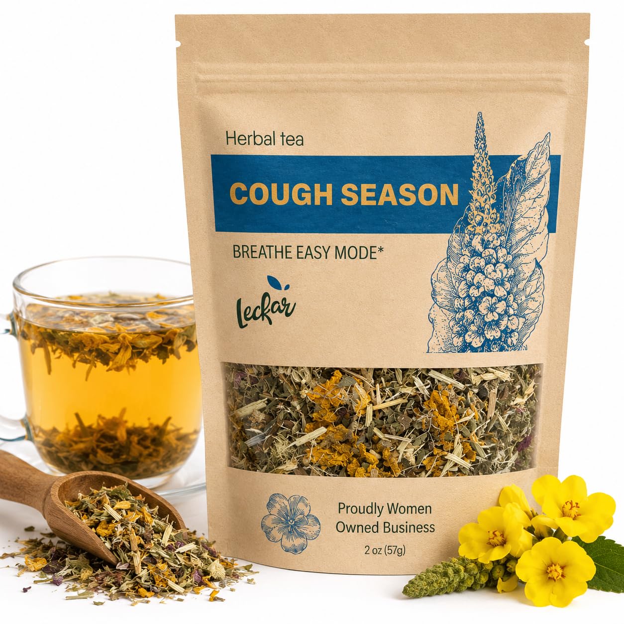 Leckar herbal tea for cough relief