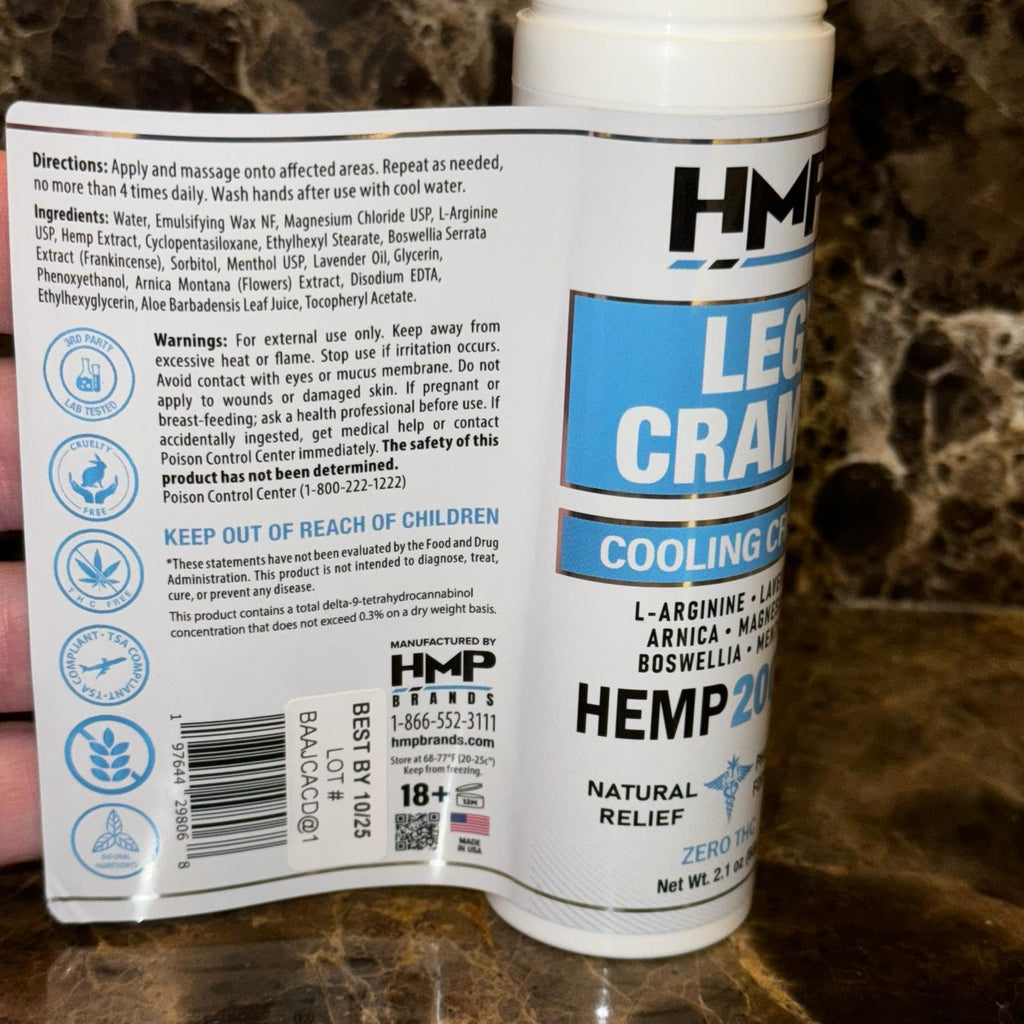 Leg Cramp Support cream with natural ingredients