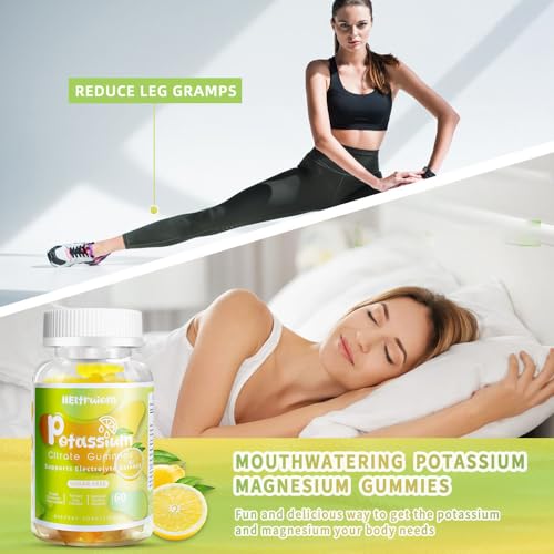 Leg cramps relief with potassium gummies